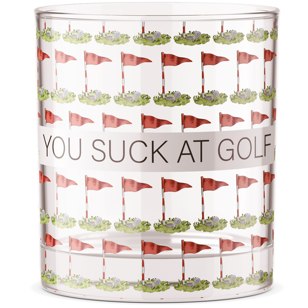 You Suck At Golf Whiskey Glass - Funny Golf Gift Rocks Glass – Jenny's Gift Baskets