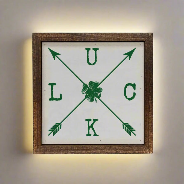 Luck Arrows Shamrock Box Sign - Irish Rustic Decor | Driftless Studios ...