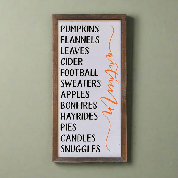 Driftless Studios - 12x6 Best Of Autumn List Fall Signs – Jenny's Gift ...