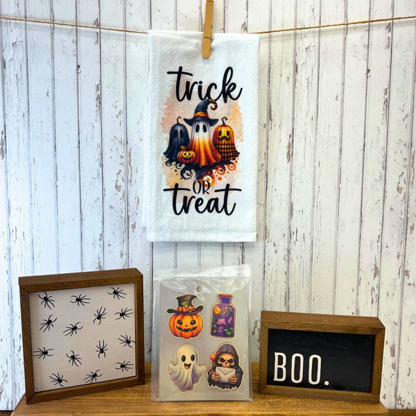 Driftless Studios - Trick Or Treat Ghost - Halloween Tea Towels - Hall ...