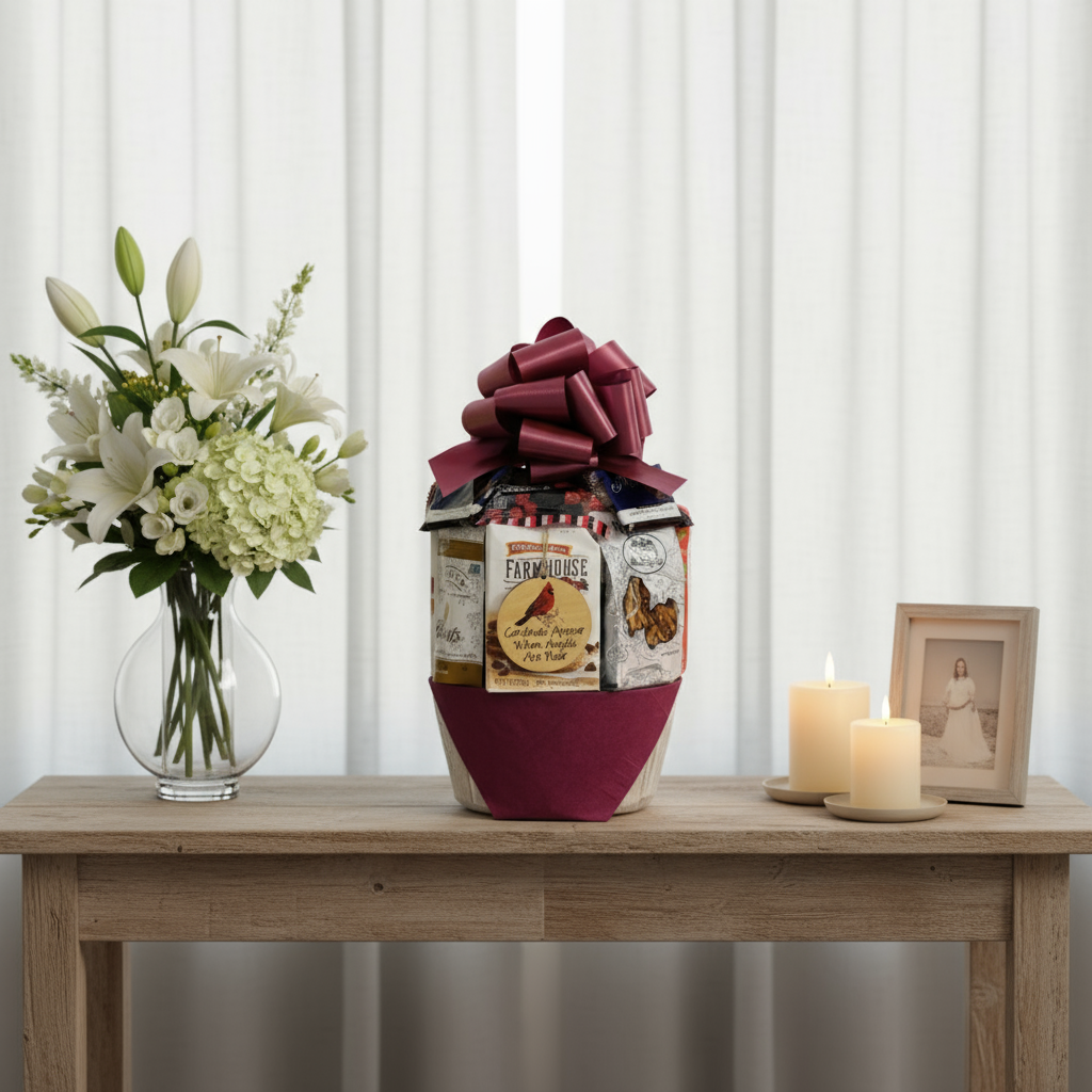 JCF Sympathy Snack Gift Basket - James Cress Florists – Jenny's Gift ...